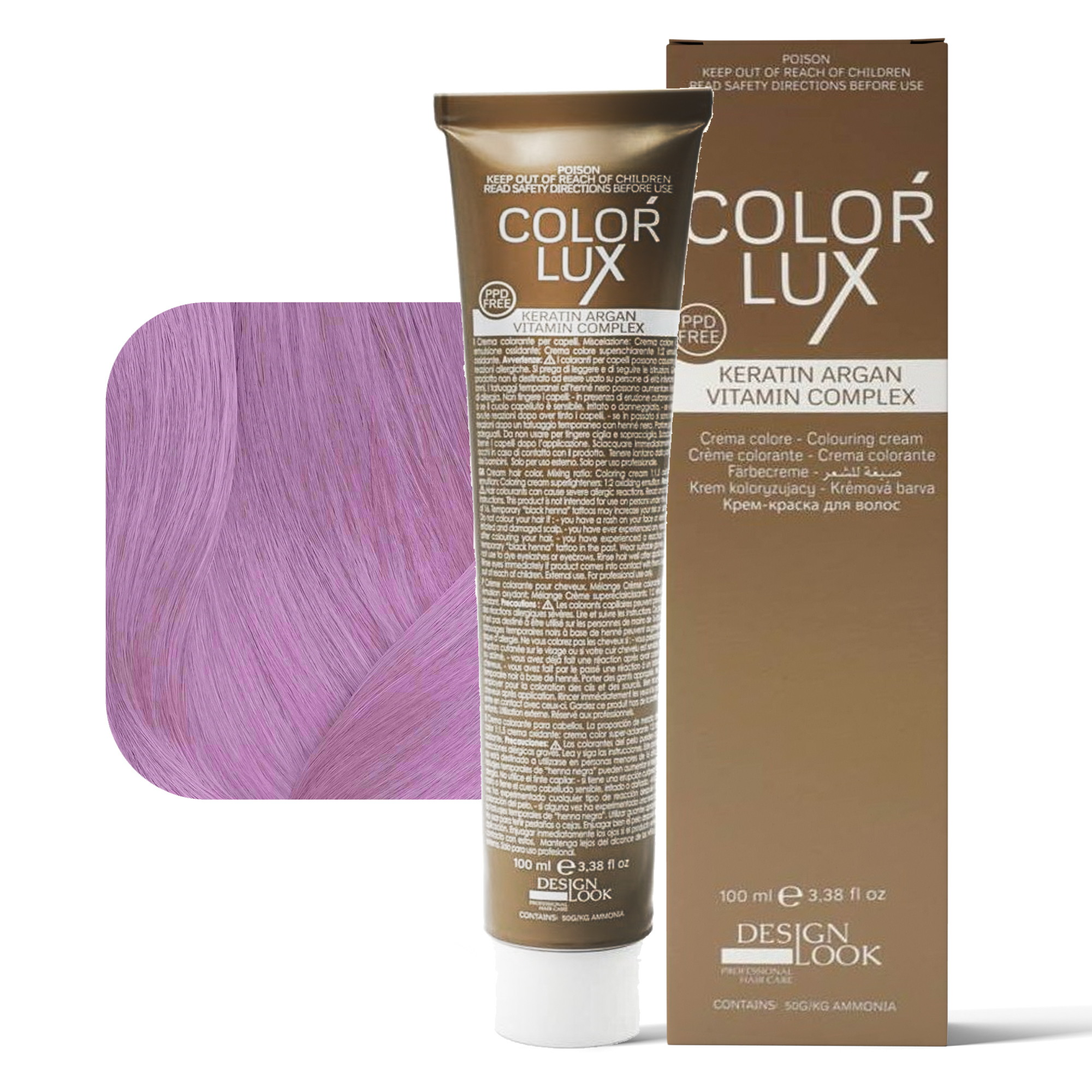 Design Look Color Lux Tintura per Capelli - 100ml Toner Pastel Lilla
