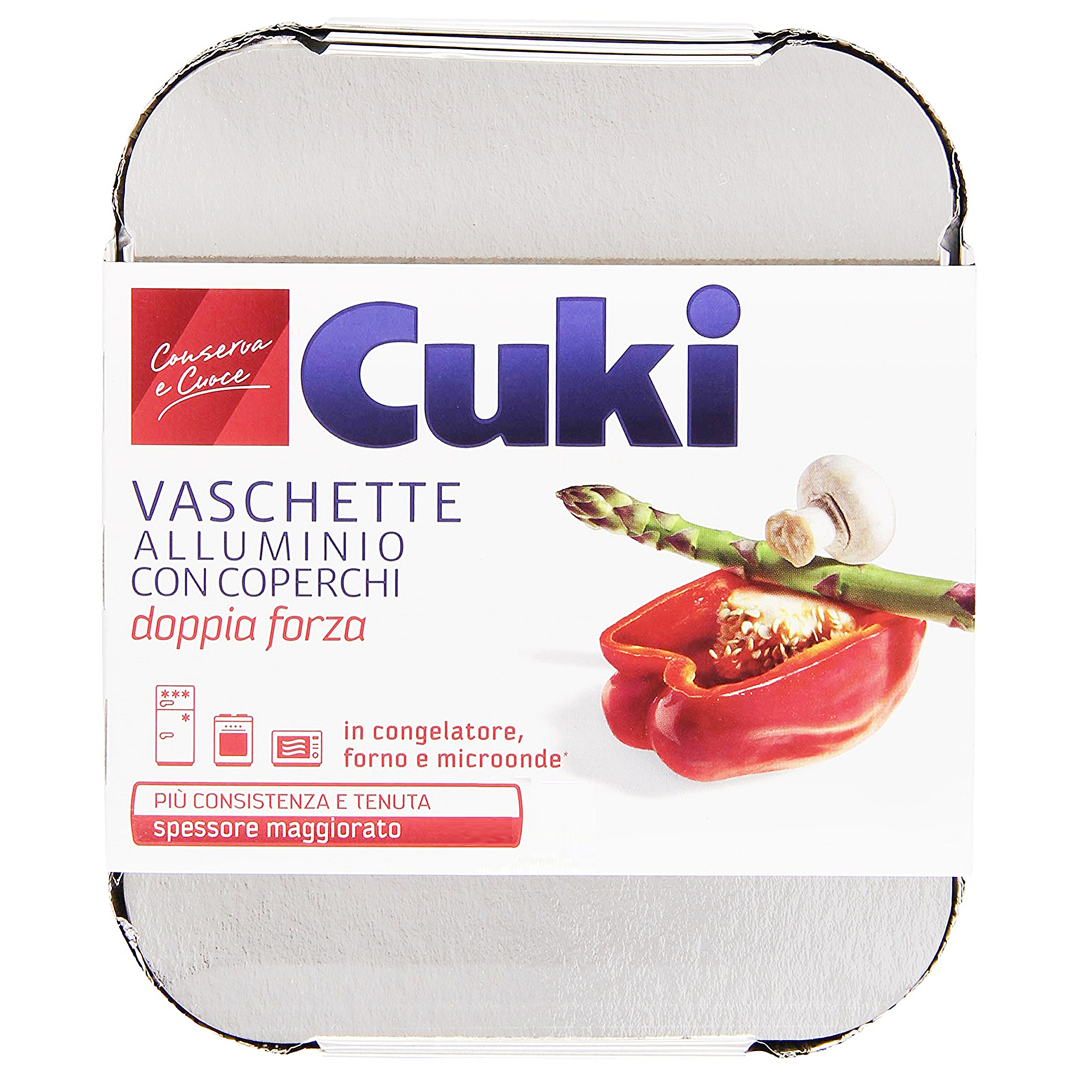 Cuki Vaschette Alluminio con Coperchio 1 Porzione - 5pz