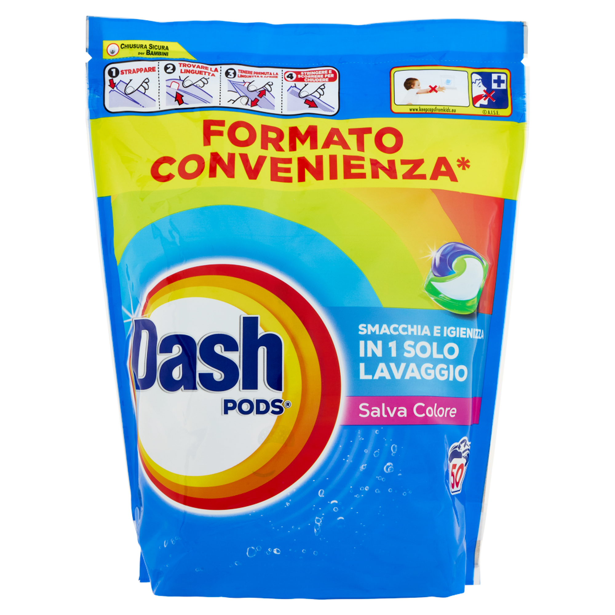 Dash Pods Detersivo Lavatrice 50pz - Salva Colore