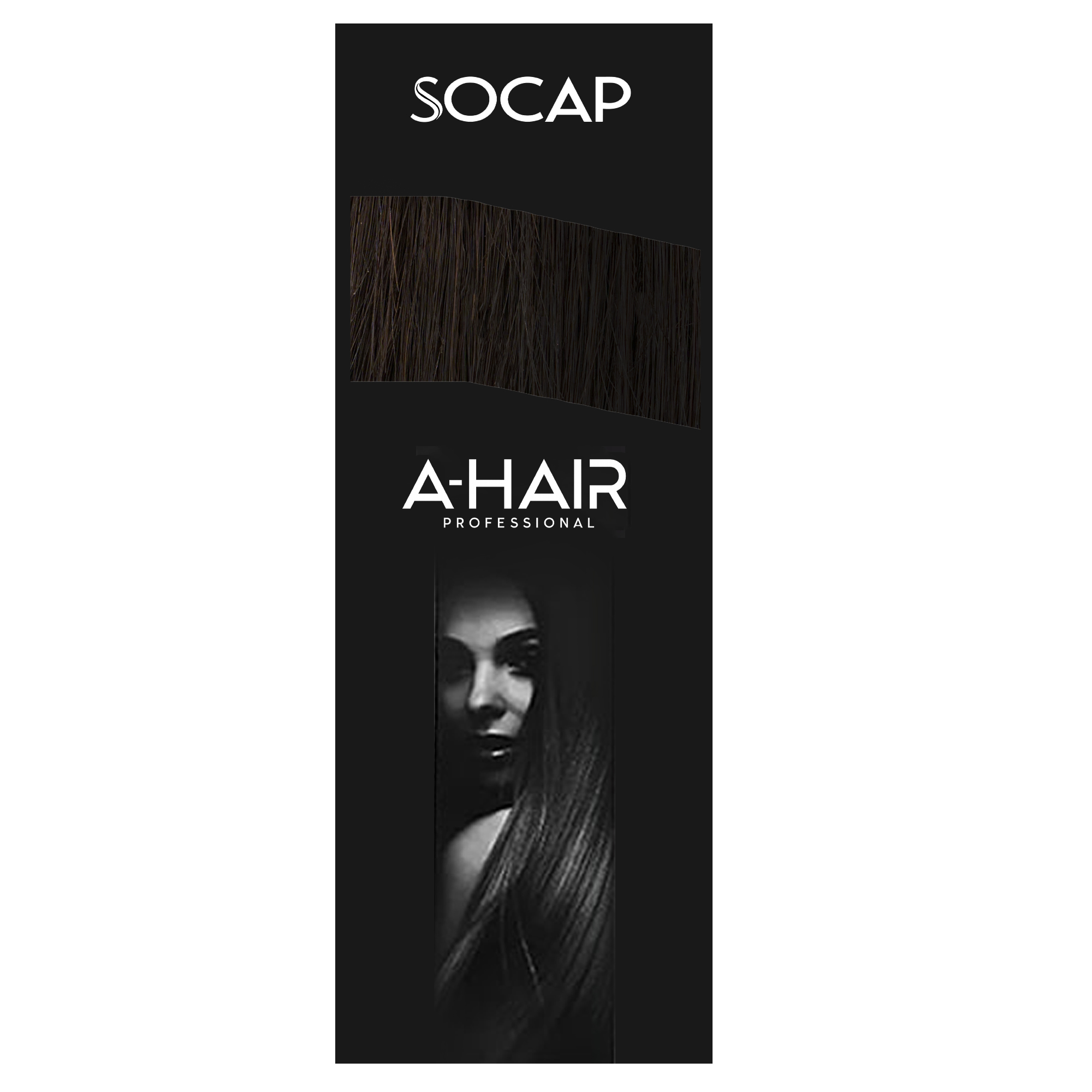 Socap A-Hair Extension con Adesivo 50-55cm 6pz - 1B