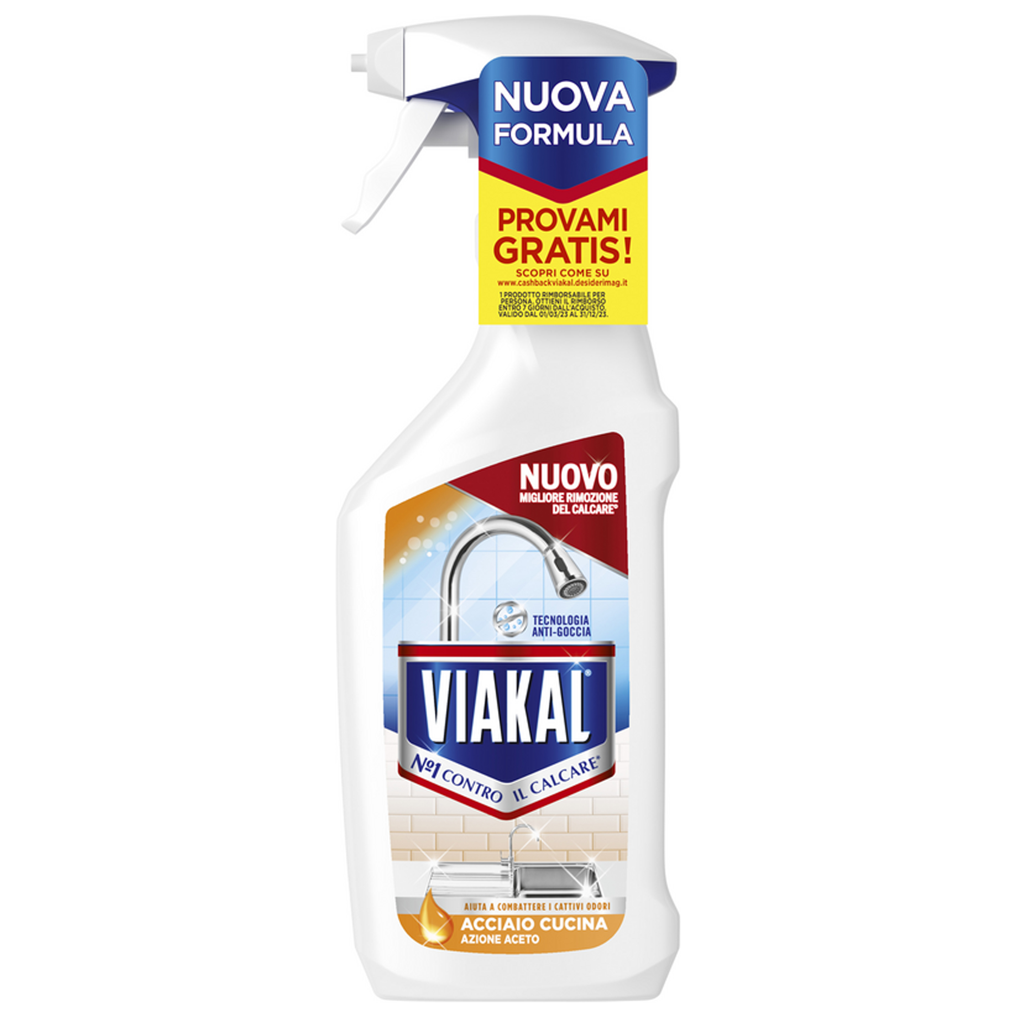 Viakal Spray Acciaio Cucina Aceto - 470ml