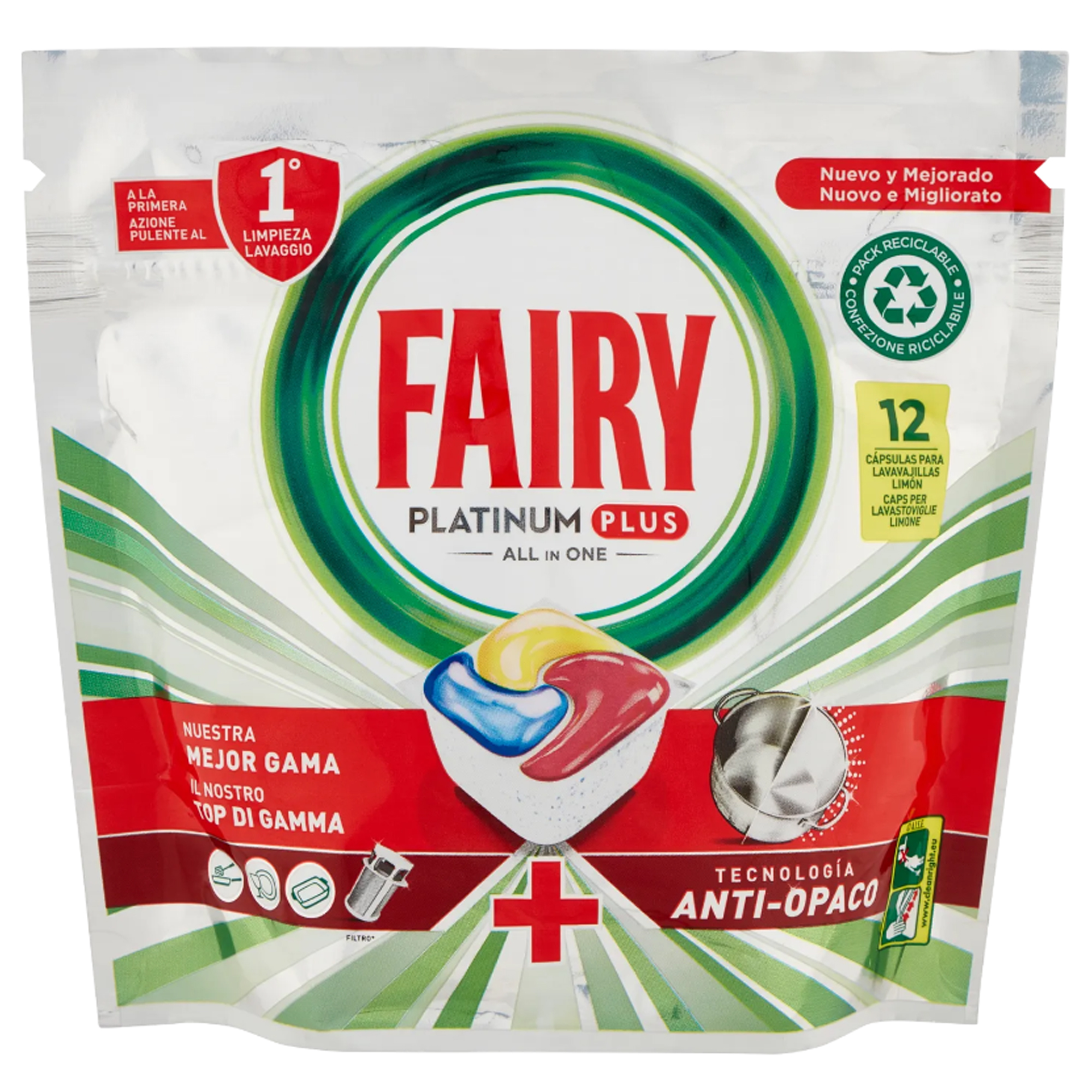 Fairy Platinum Plus Caps Lavastoviglie 12pz - Lemon