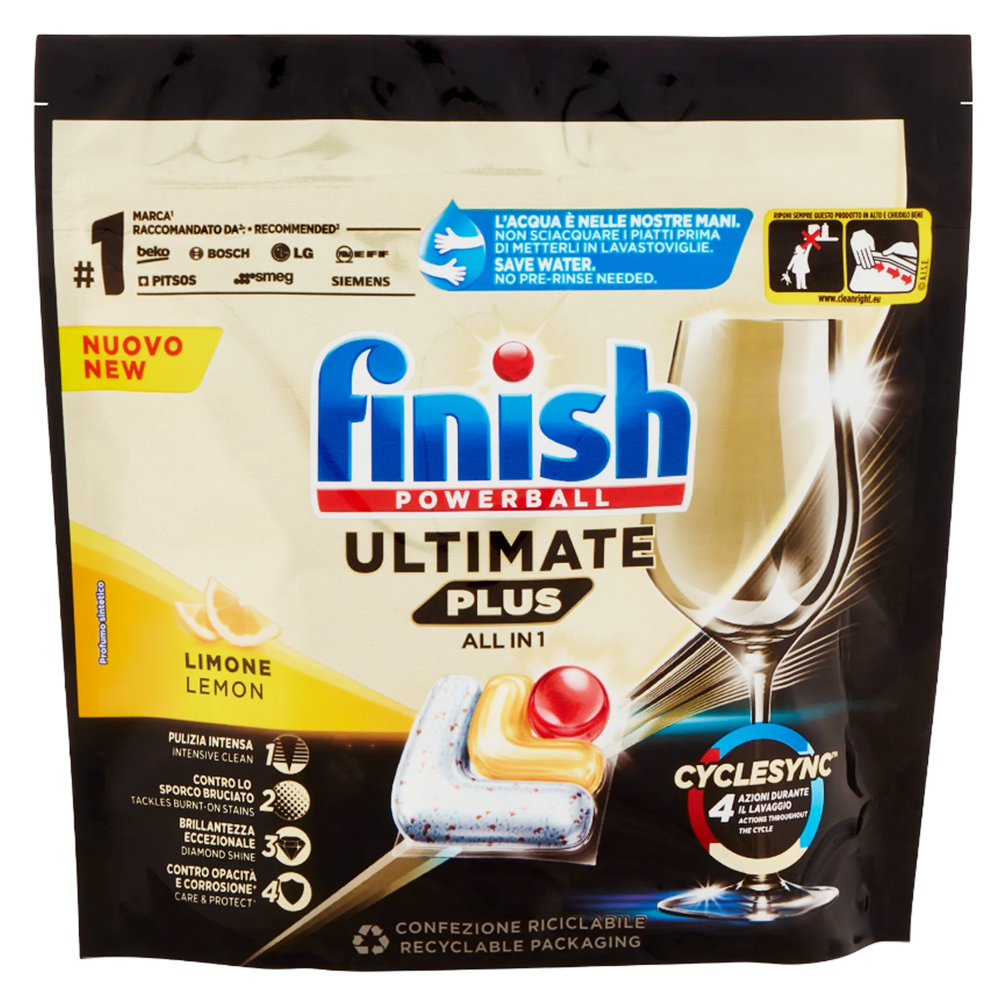 Finish Ultimate Plus Tabs Lavastoviglie 22pz - Limone