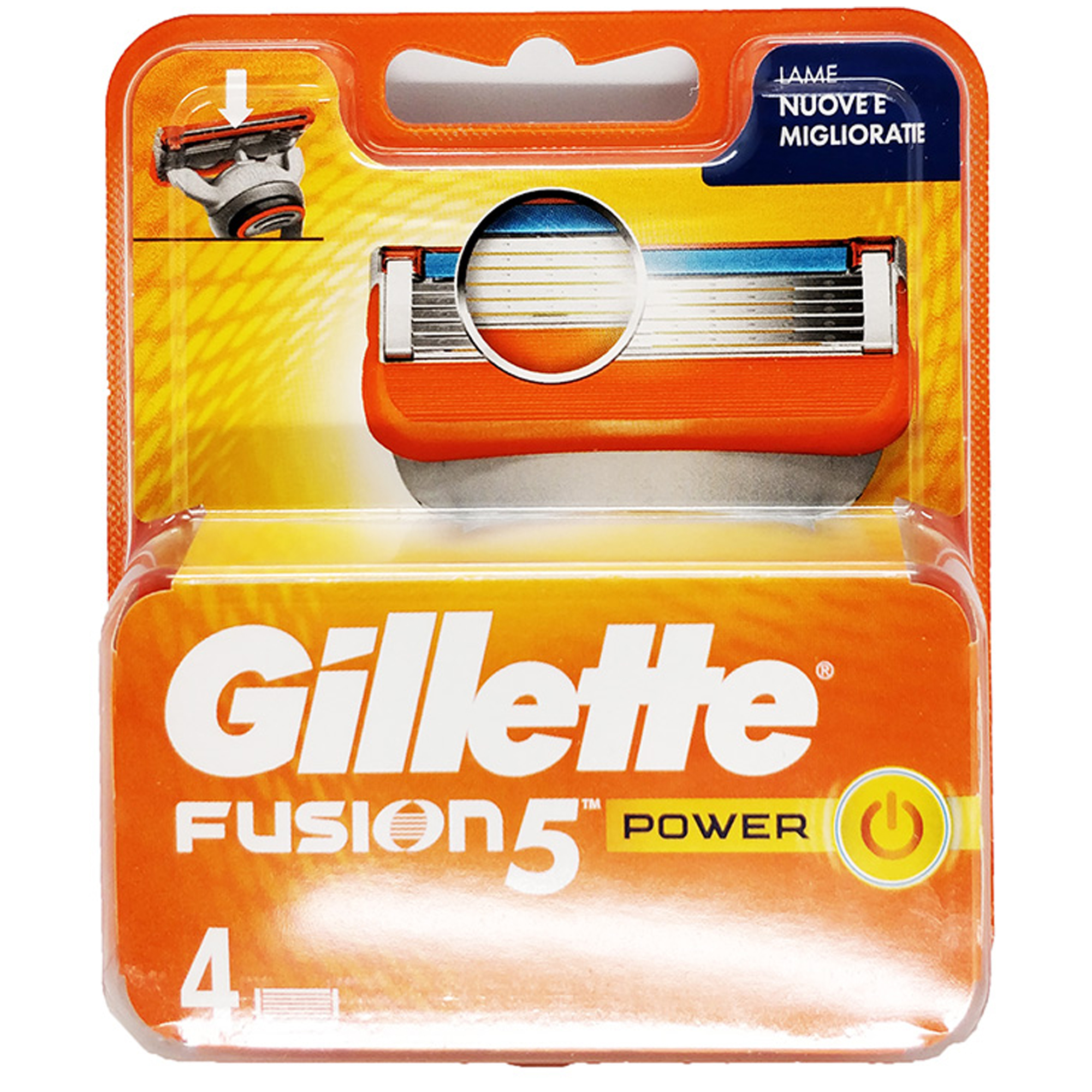 Gillette Razor Fusion 5 Power Razor Refills - 4pcs